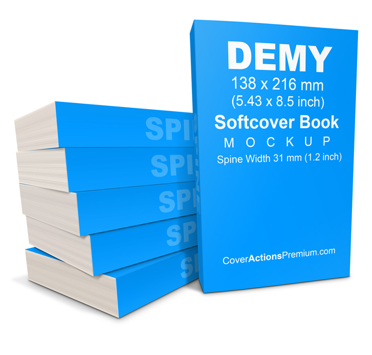 Demy- 138 x 216 Softcover Book Mockup | Cover Actions Premium | Mockup ...