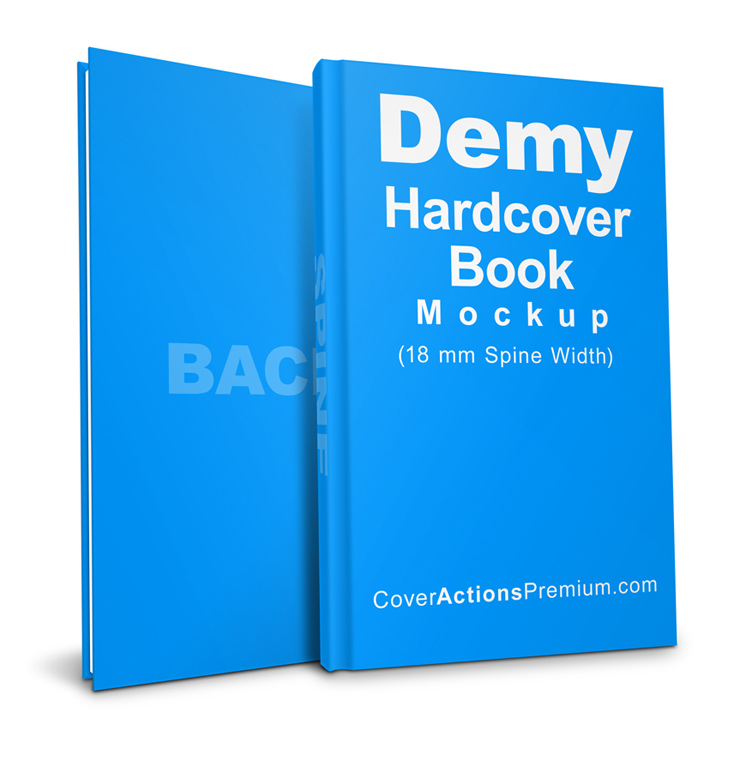 Demy Hardcover Book Mockup | Cover Actions Premium | Mockup PSD Template