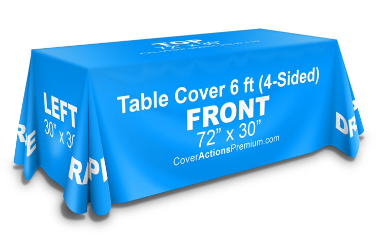6ft 4-Sided Table Cover Mockup | Photoshop Action Set